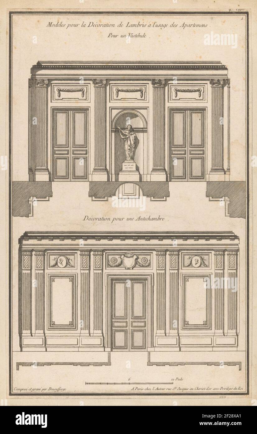 Vestibule in antechamber; For a vestibule, decoration for an ...
