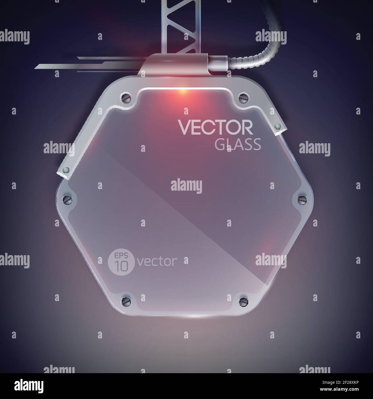 Web clean geometric template with glass hexagonal lamp and red ...