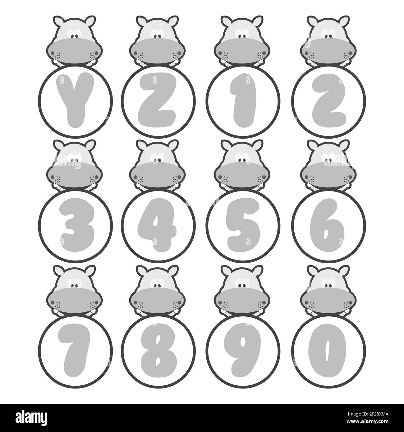Hippo alphabet collection, vector art and illustration Stock Vector ...