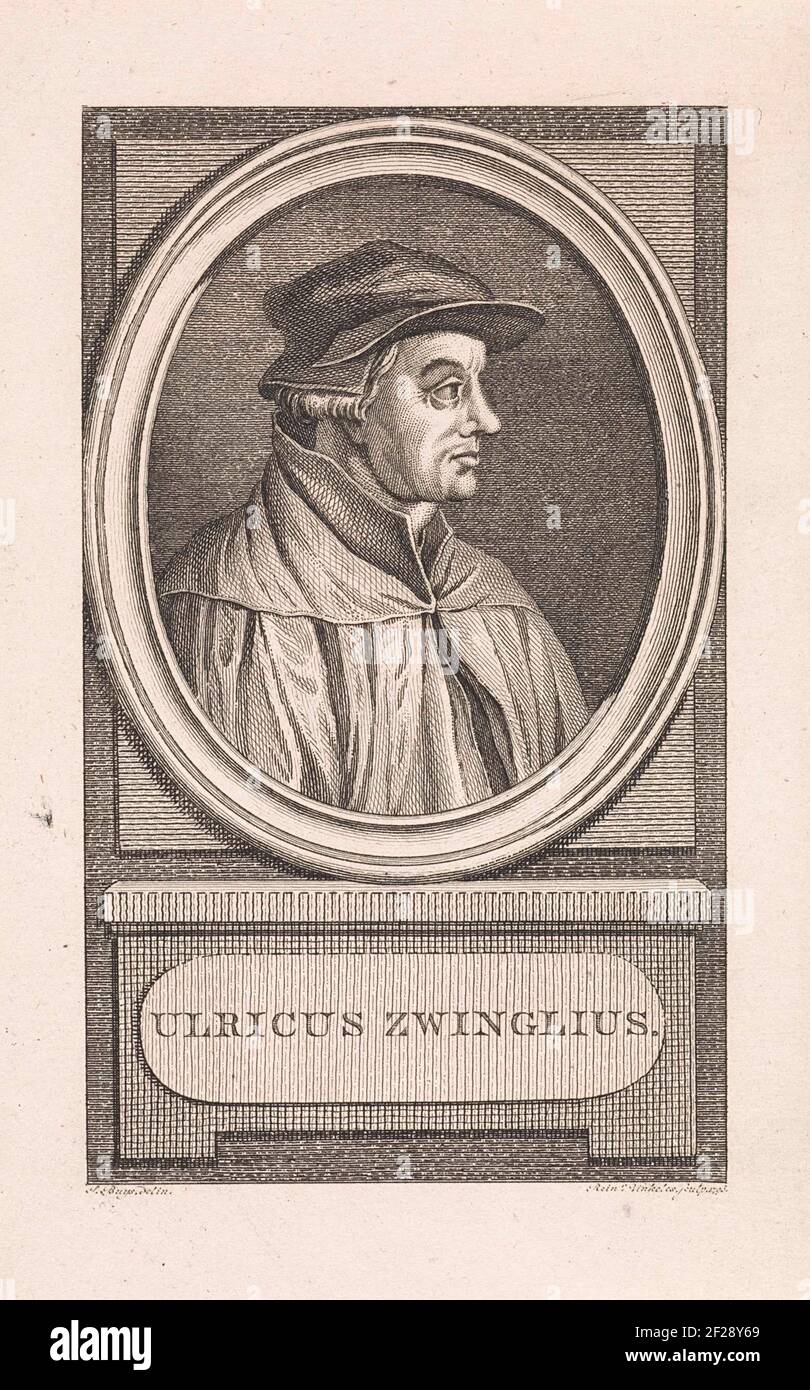Portret Van Ulrich Zwingli.Portrait of the Swiss Reformator Ulrich ...