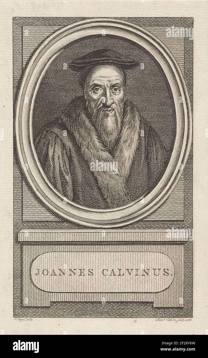 Portrait of Johannes Calvijn.Portrait of the Johannes Calvin Reformer ...
