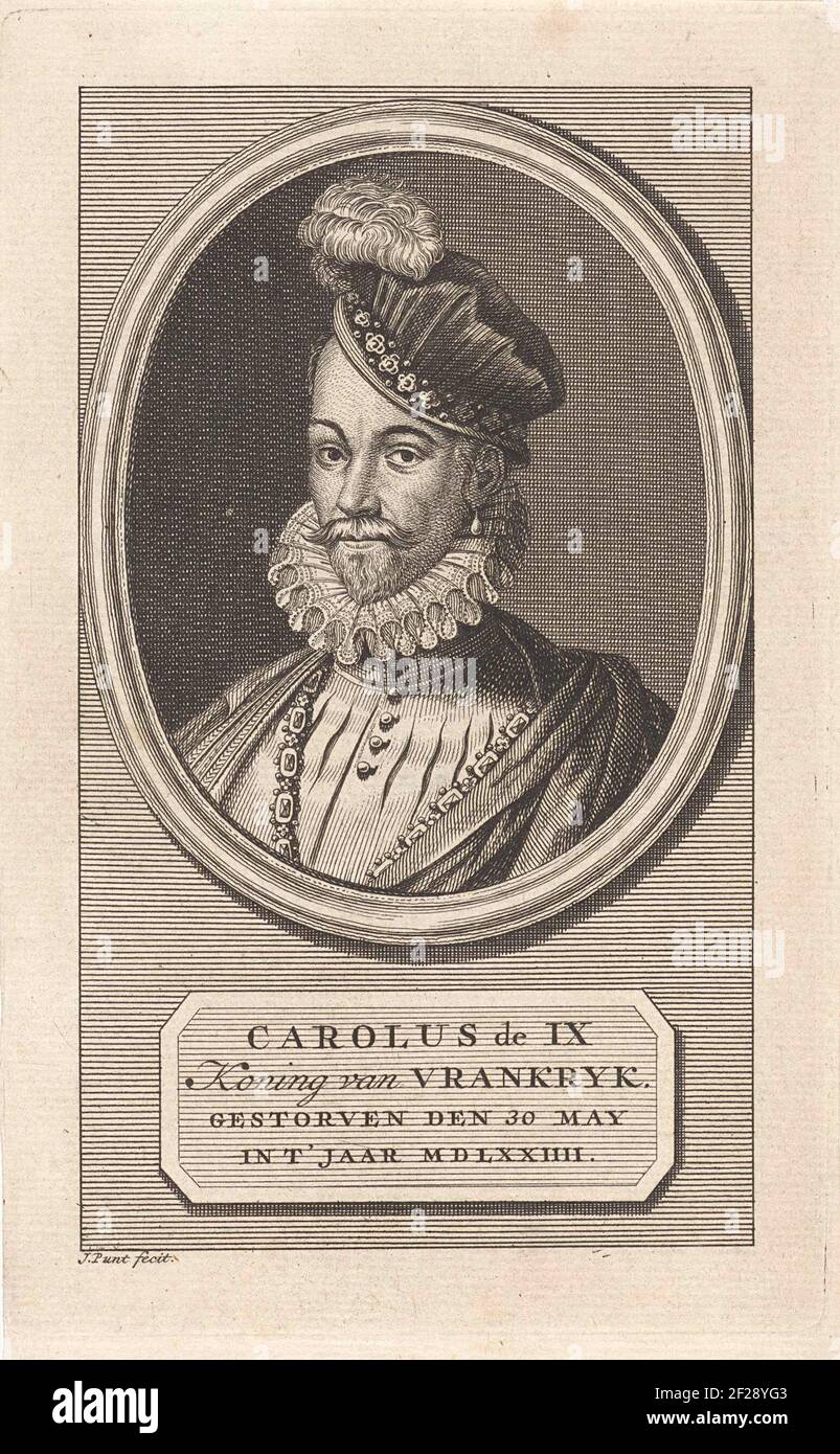 Portret van Karel IX, koning van Frankrijk.Portrait of Charles IX, king ...