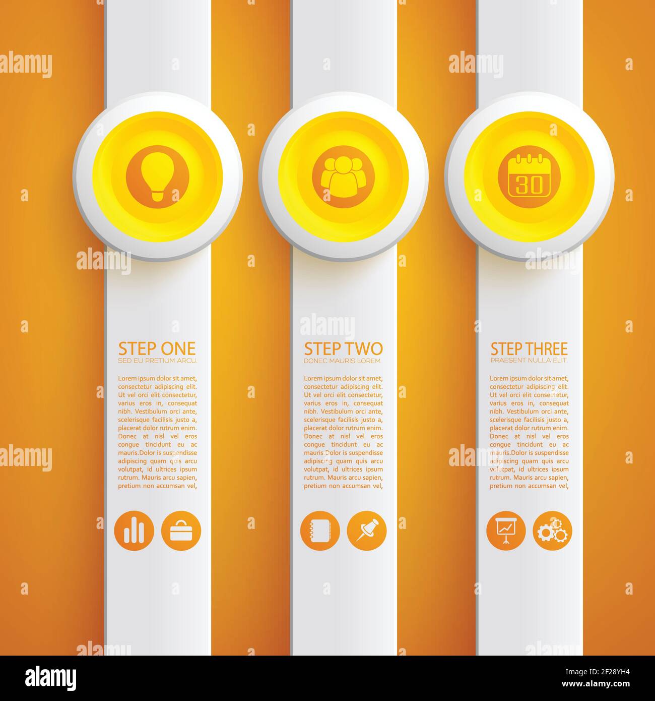 Web infographic template with business icons gray vertical rectangles ...