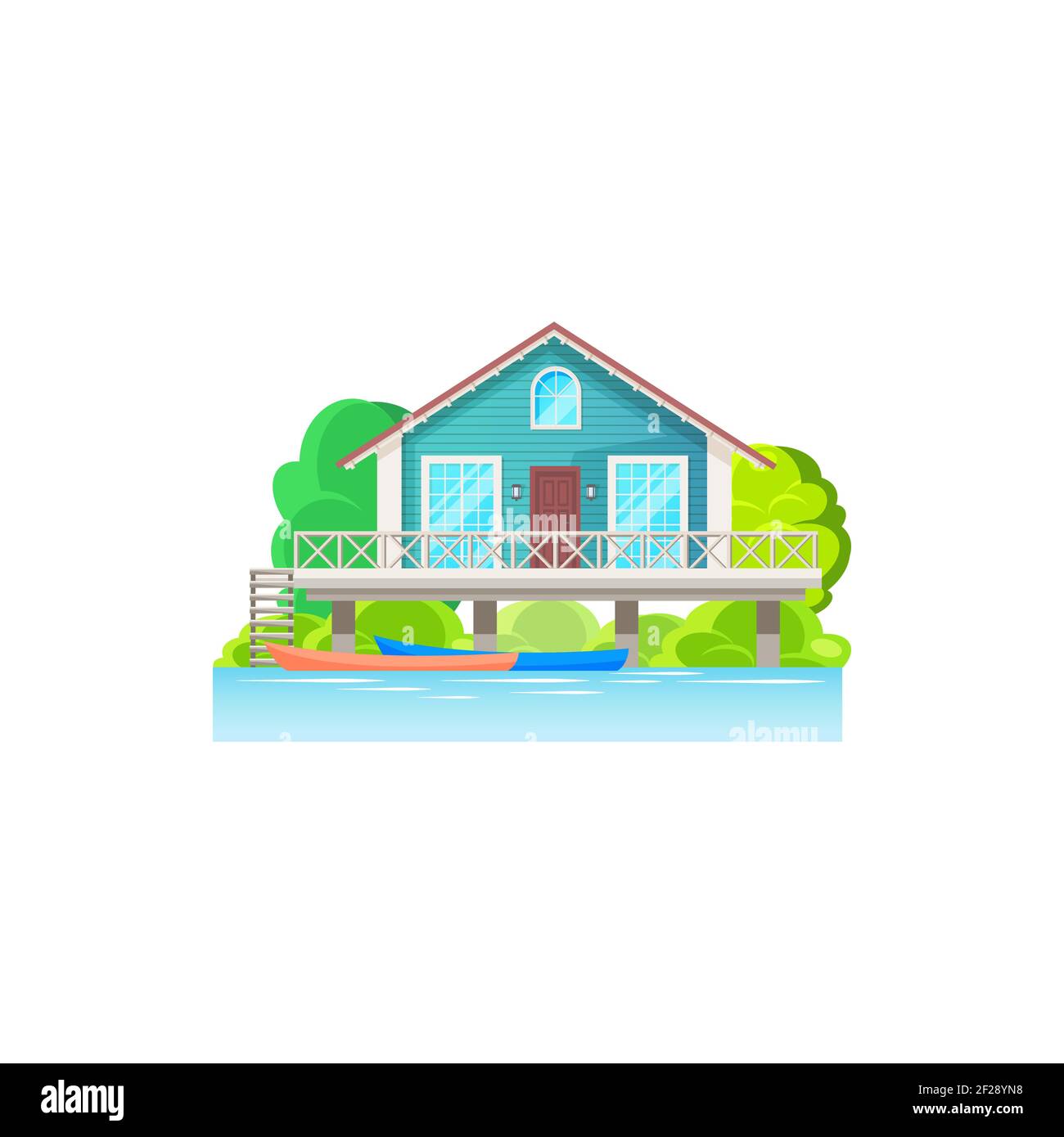 Wooden pier building on Stock Vector Images - Alamy