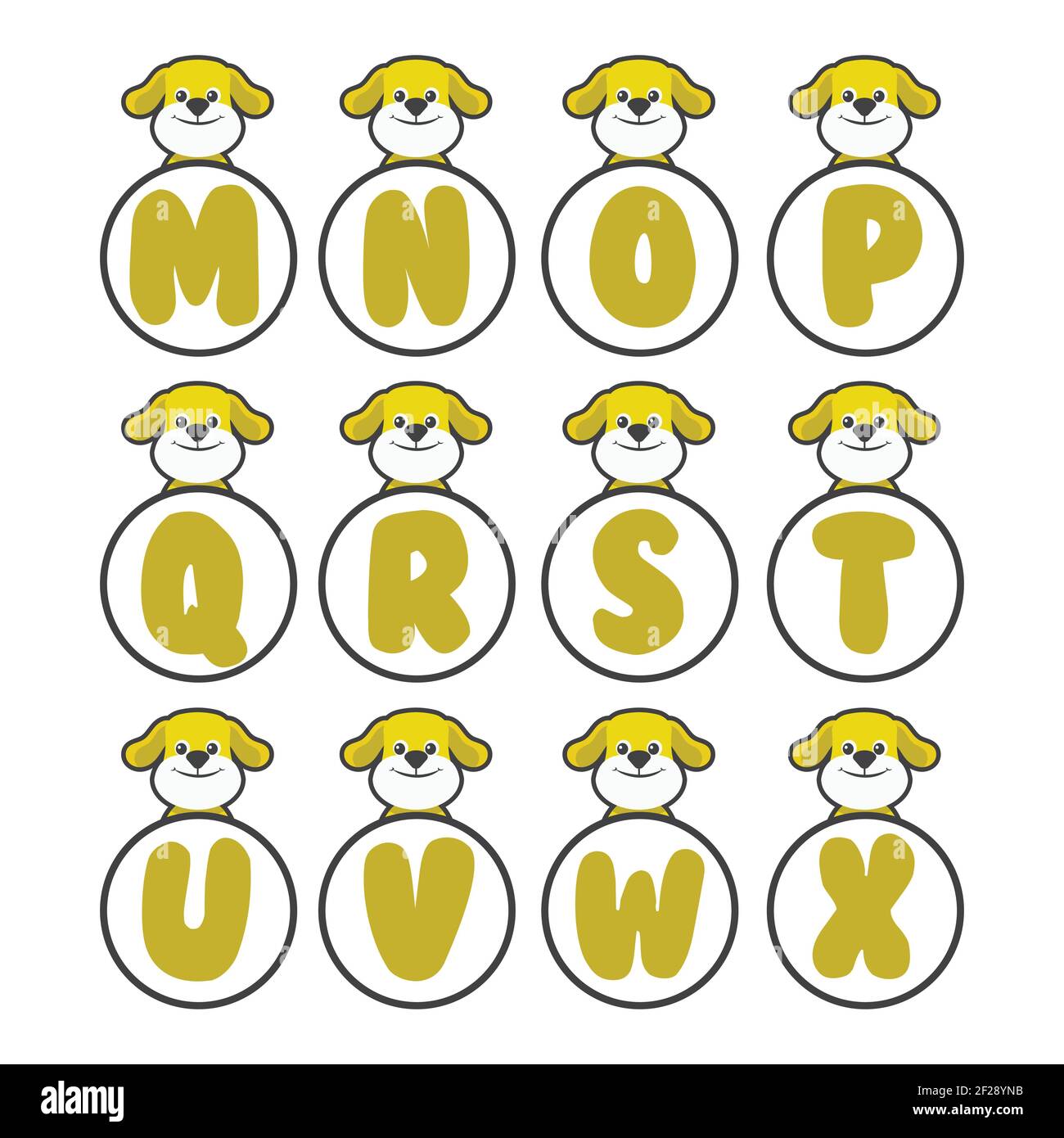 Dog alphabet collection, vector art and illustration Stock Vector Image ...