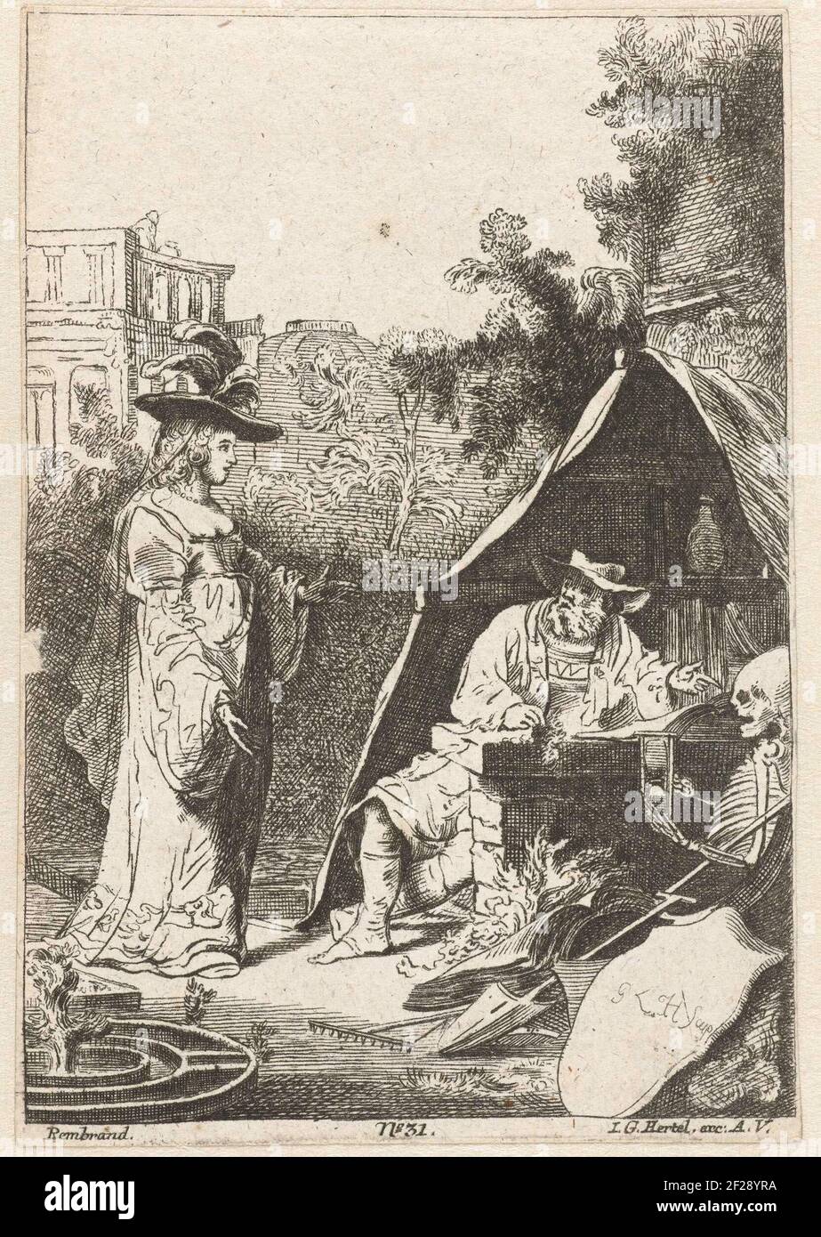 The hour of death. Mirror-image copy to the print of the same name from ...