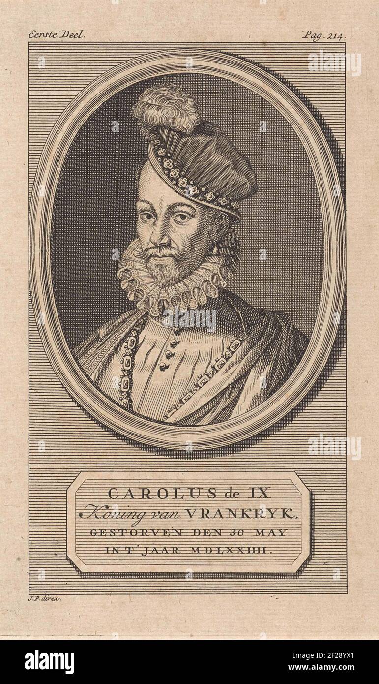 Portret van Karel IX, koning van Frankrijk.Portrait of Charles IX, king ...