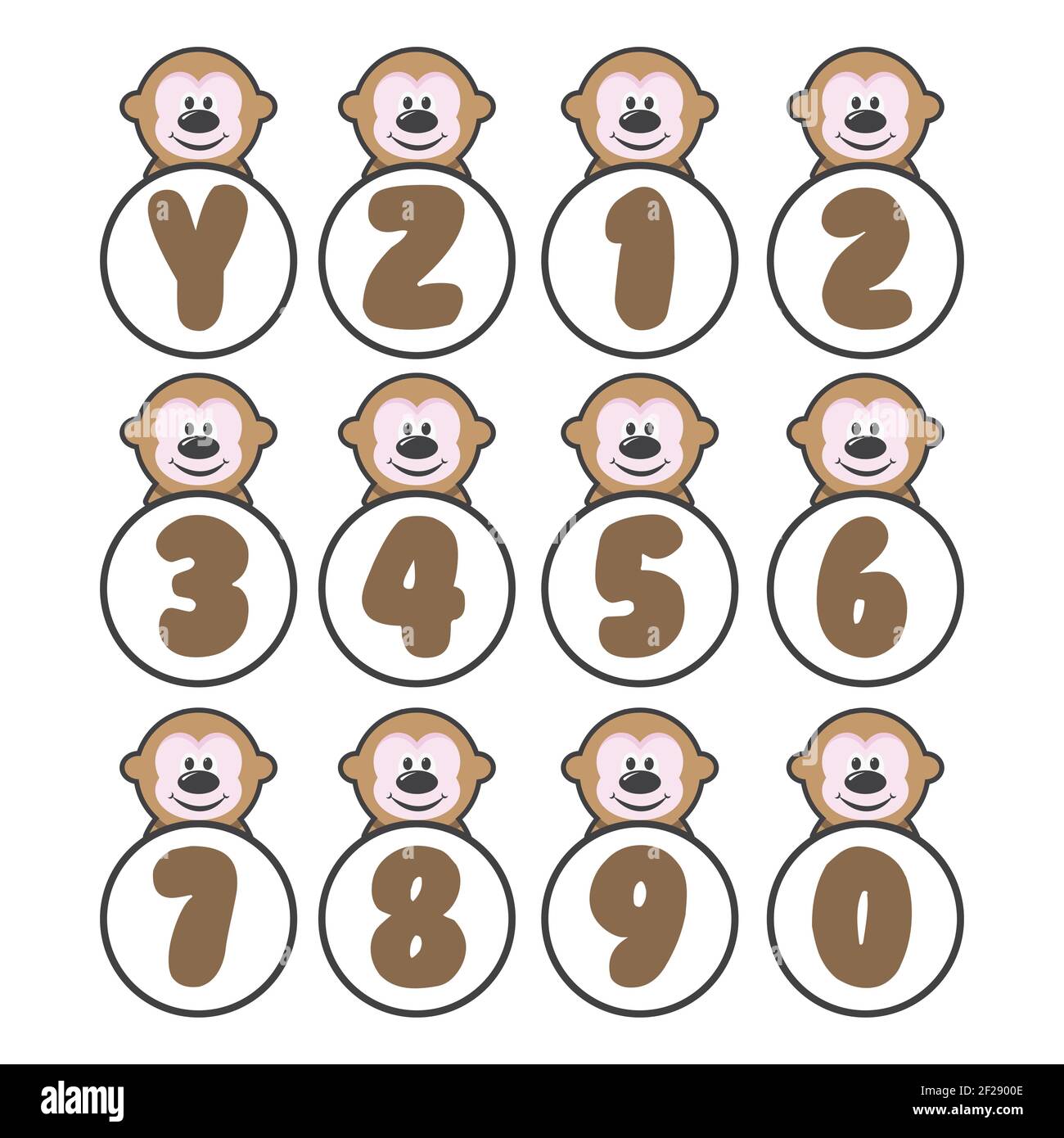 Monkey alphabet collection, vector art and illustration Stock Vector ...