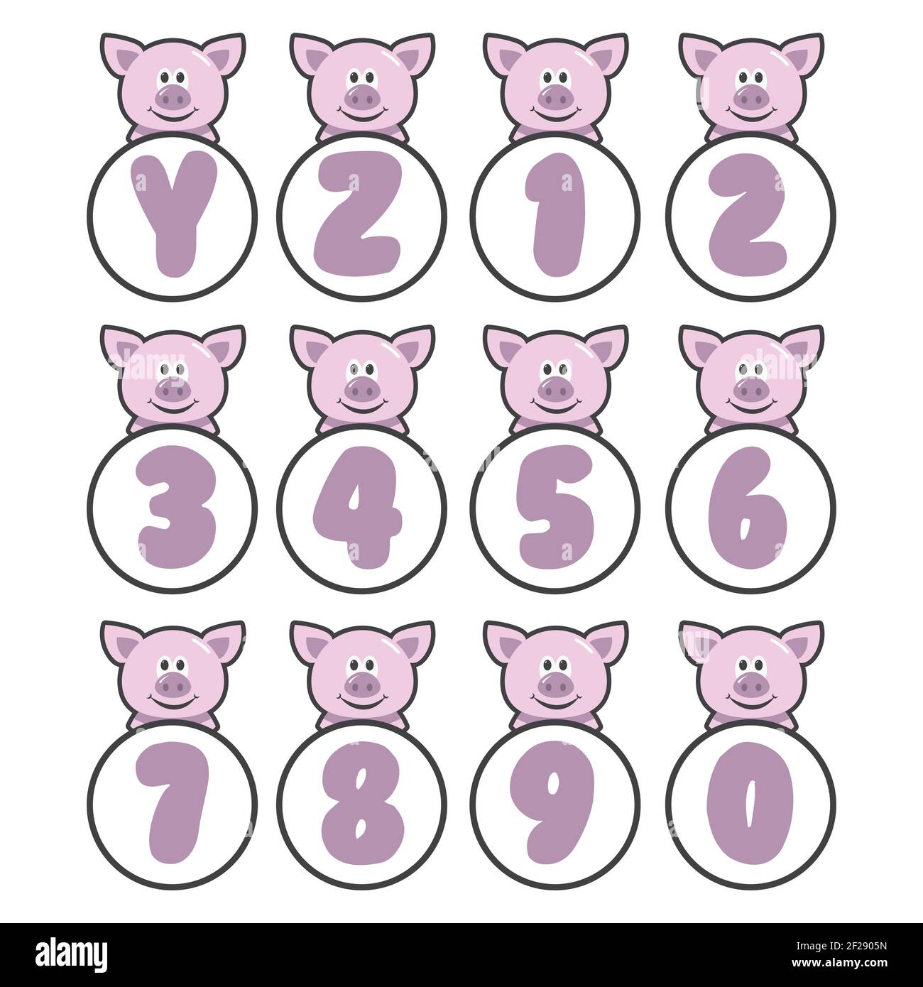 Pig alphabet collection, vector art and illustration Stock Vector Image ...