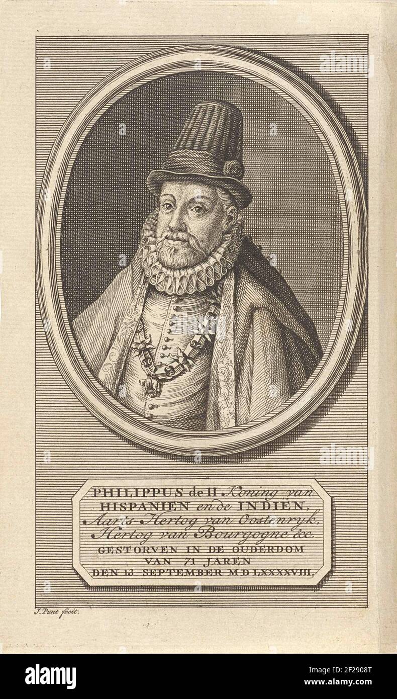 Portret van Filips II, koning van Spanje.Portrait of Philip II, king of ...