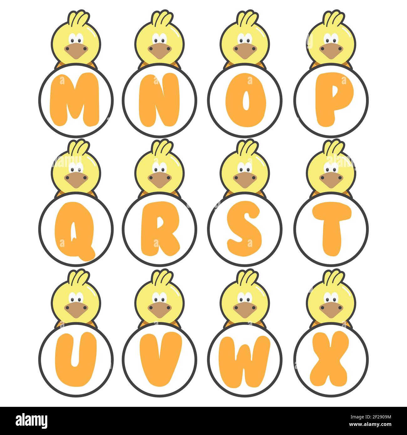 chick alphabet collection, vector art and illustration Stock Vector ...