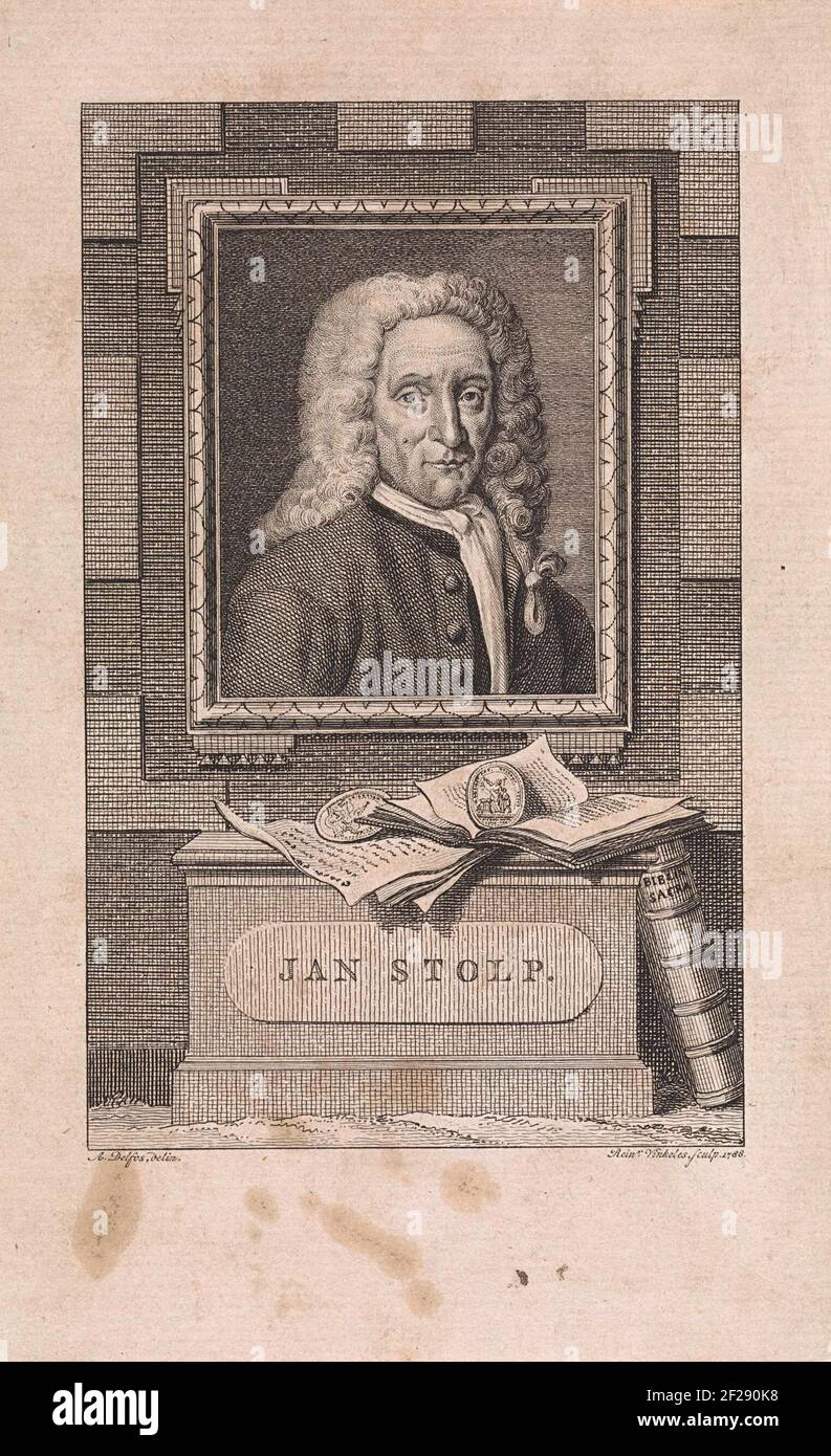 Portret van Jan Stolp.Portrait of Jan Stolp, founder of the Stolpian ...