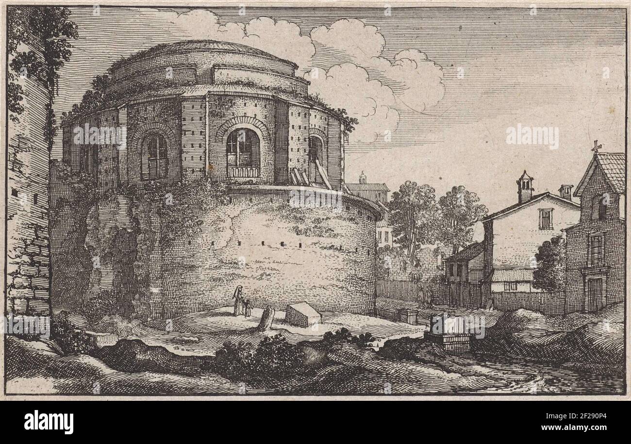 View of a round Roman building; Roman ruins Stock Photo - Alamy