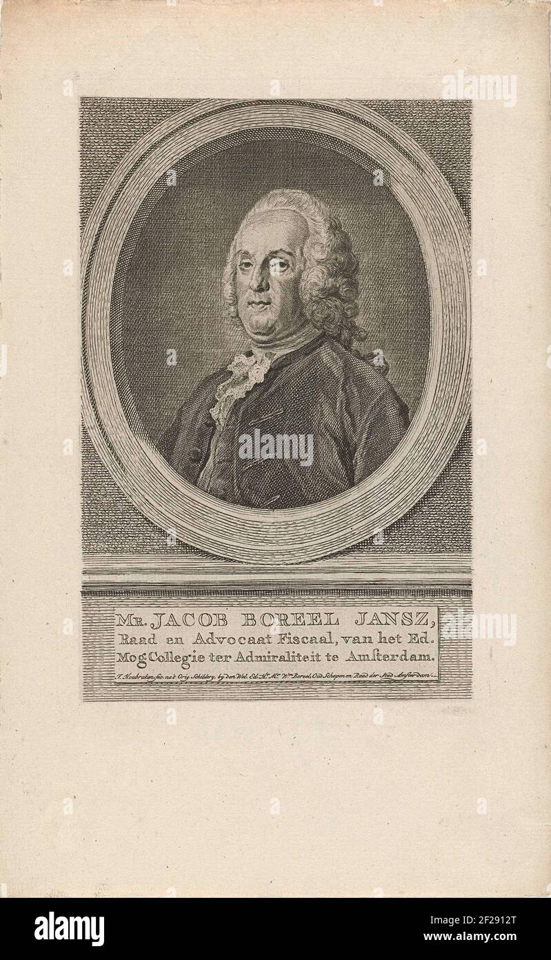 Portret van Jacob Boreel; Mr. Jacob Boreel Jansz.Bust to the left of ...
