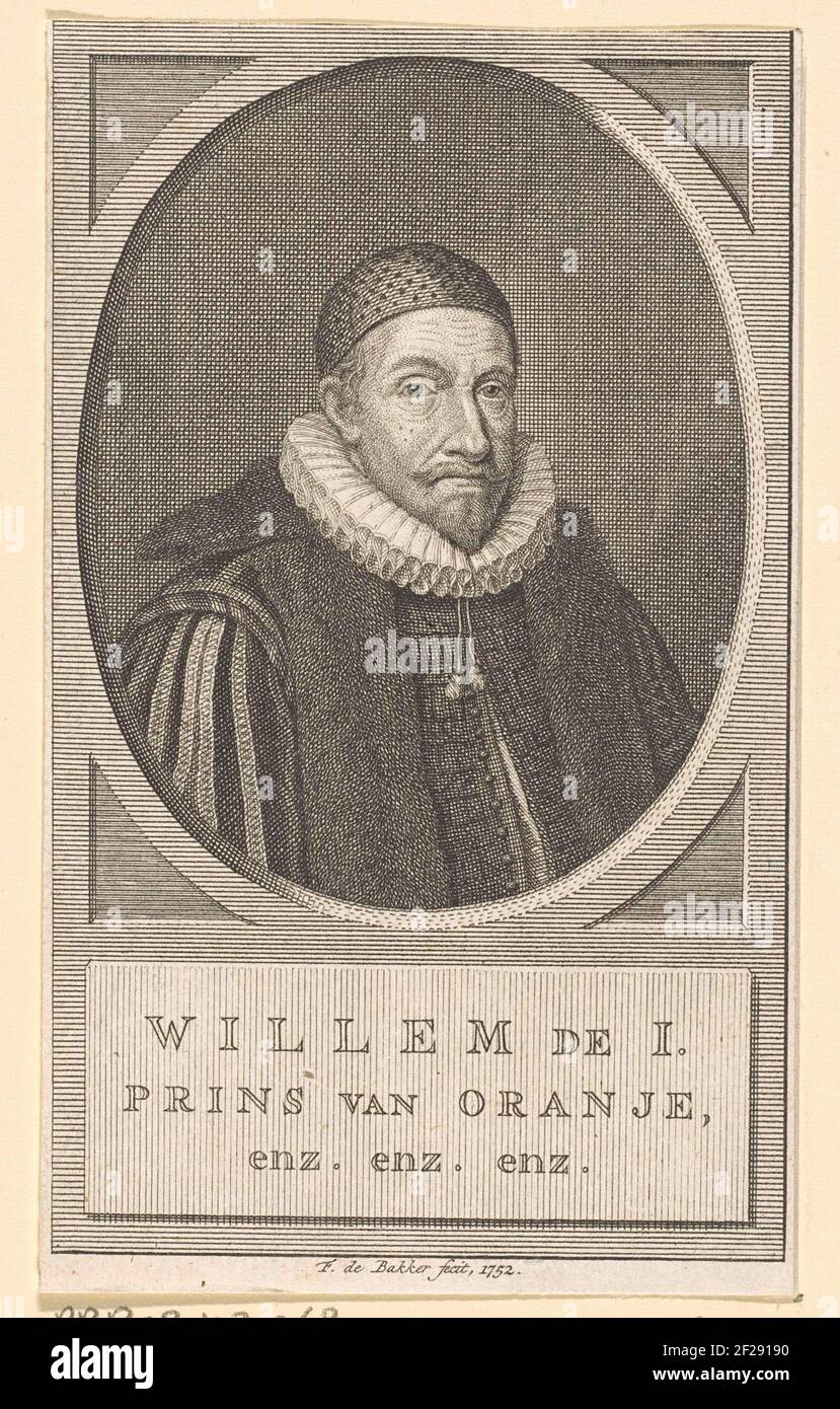 Portrait of Willem I, Prince of Orange.Portrait of Willem I in An Oval ...