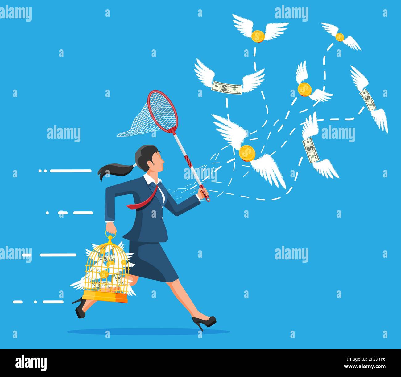 Cartoon money flying hi-res stock photography and images - Alamy