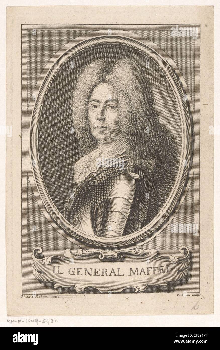 Portrait of Marquies Alessandro Maffei.buste to the left of the ...