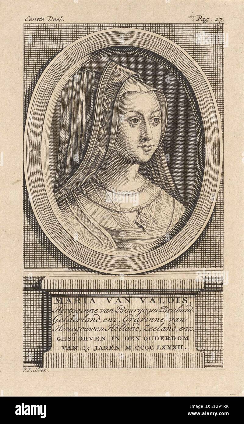 Portret van Maria, hertogin van Bourgondië.Portrait of Maria, Duchess ...