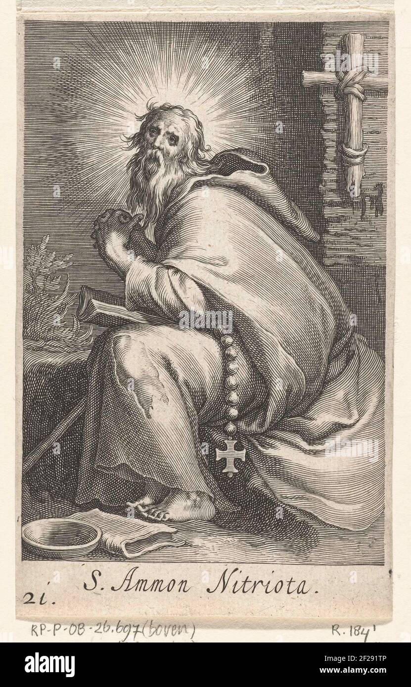 Saint Ammonius the Great as a hermit; S. Ammon Nitriota; Hermiters ...