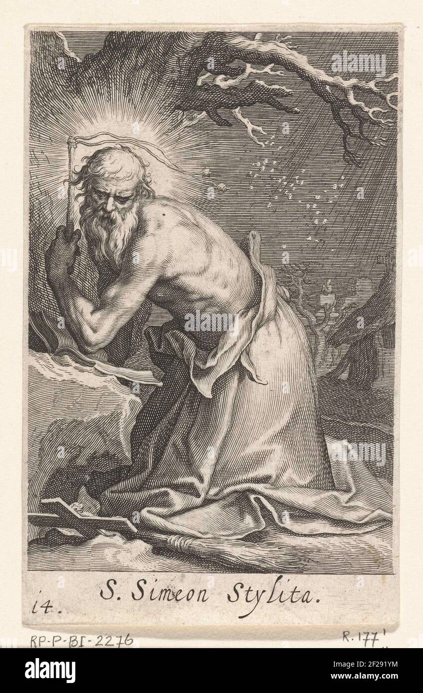 Holy Simeon stylites the older as a hermit; S. Simeon Stylita ...