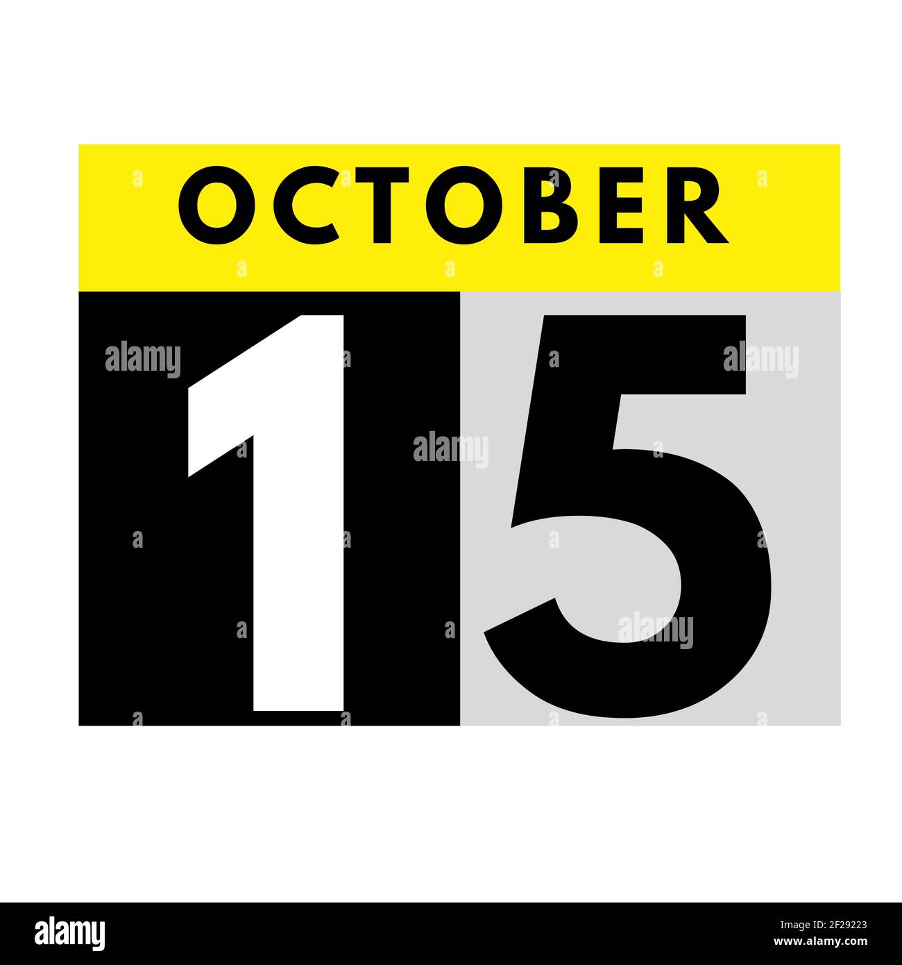 October 15 . flat daily calendar icon .date ,day, month .calendar for ...