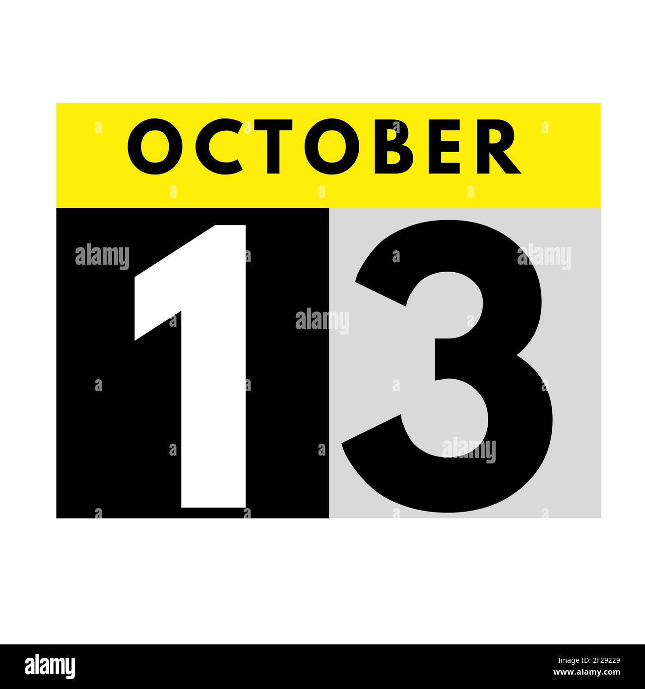October 13 . flat daily calendar icon .date ,day, month .calendar for ...