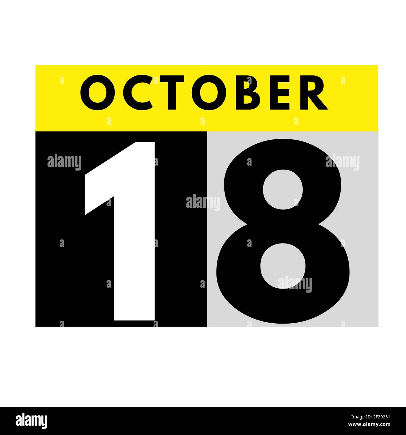 October 18 . flat daily calendar icon .date ,day, month .calendar for ...
