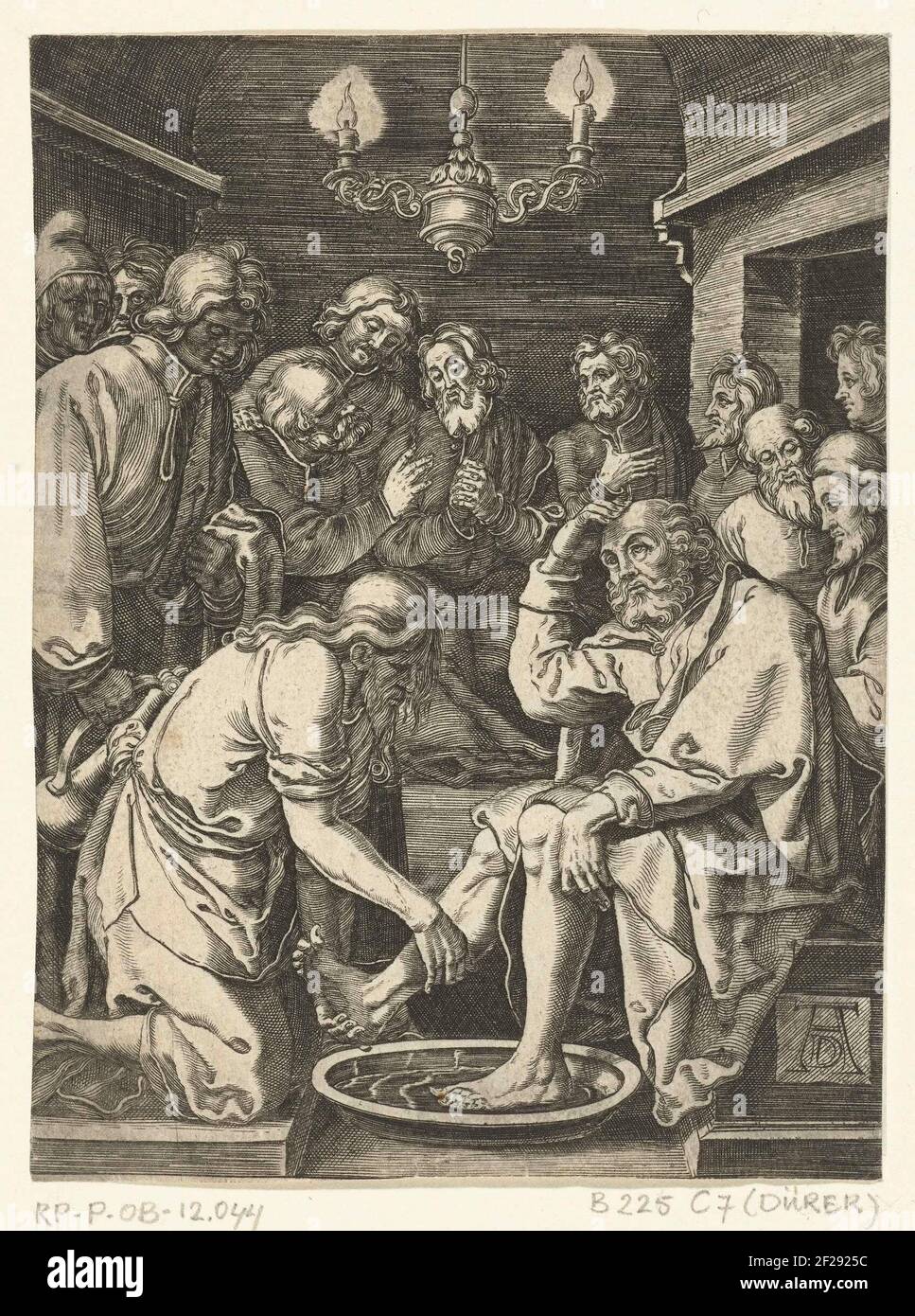 Christ washes feet from apostles; Foot washing; Passion of Christ Stock ...