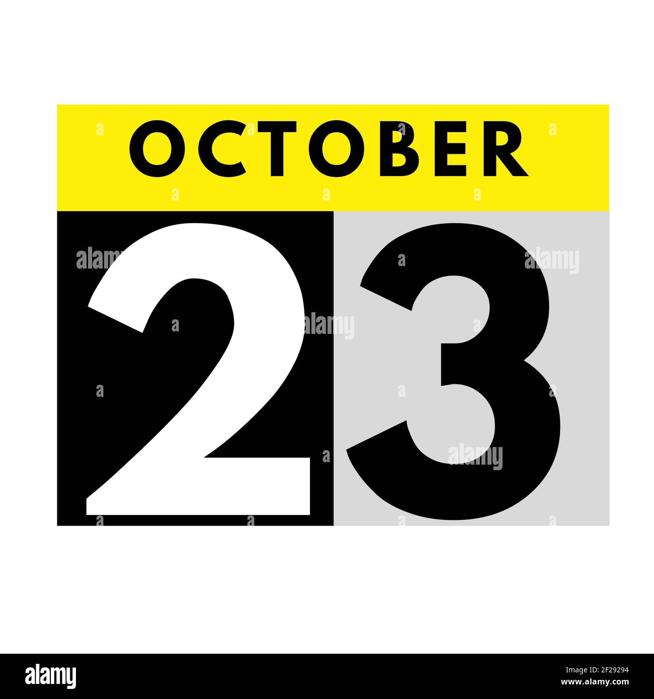 October 23 . flat daily calendar icon .date ,day, month .calendar for ...