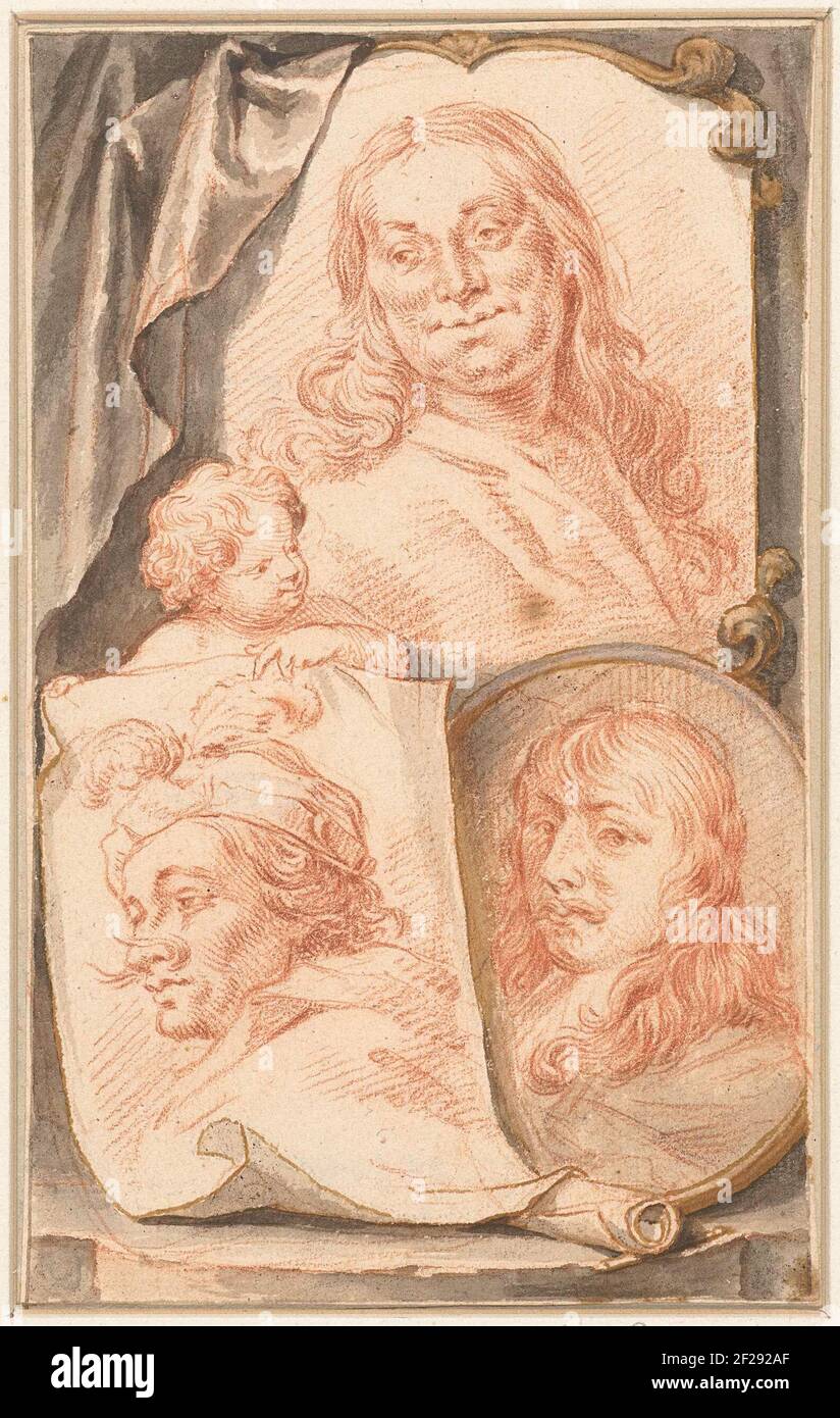 Composition of portraits of various artists.design for a print Stock ...