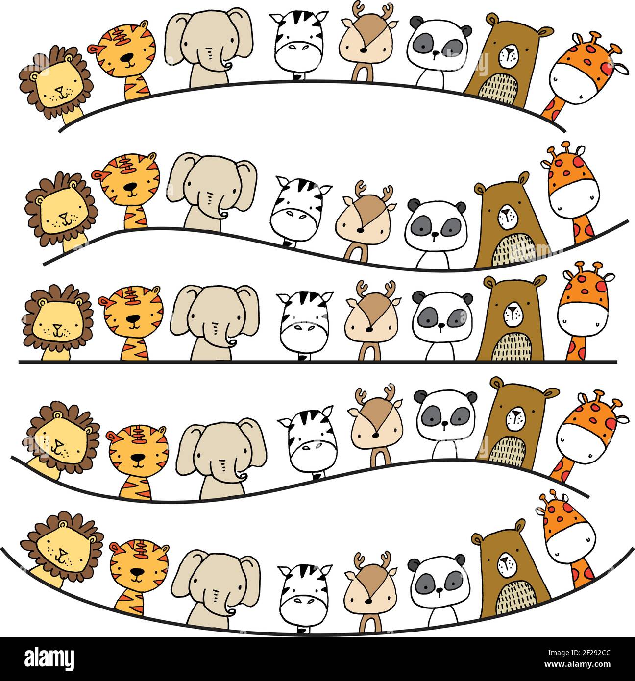 vector cartoon zoo animals Stock Vector Image & Art - Alamy