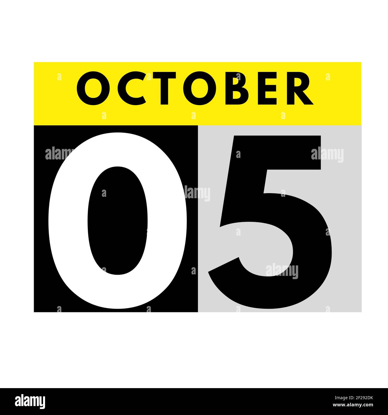 October 5 . flat daily calendar icon .date ,day, month .calendar for ...