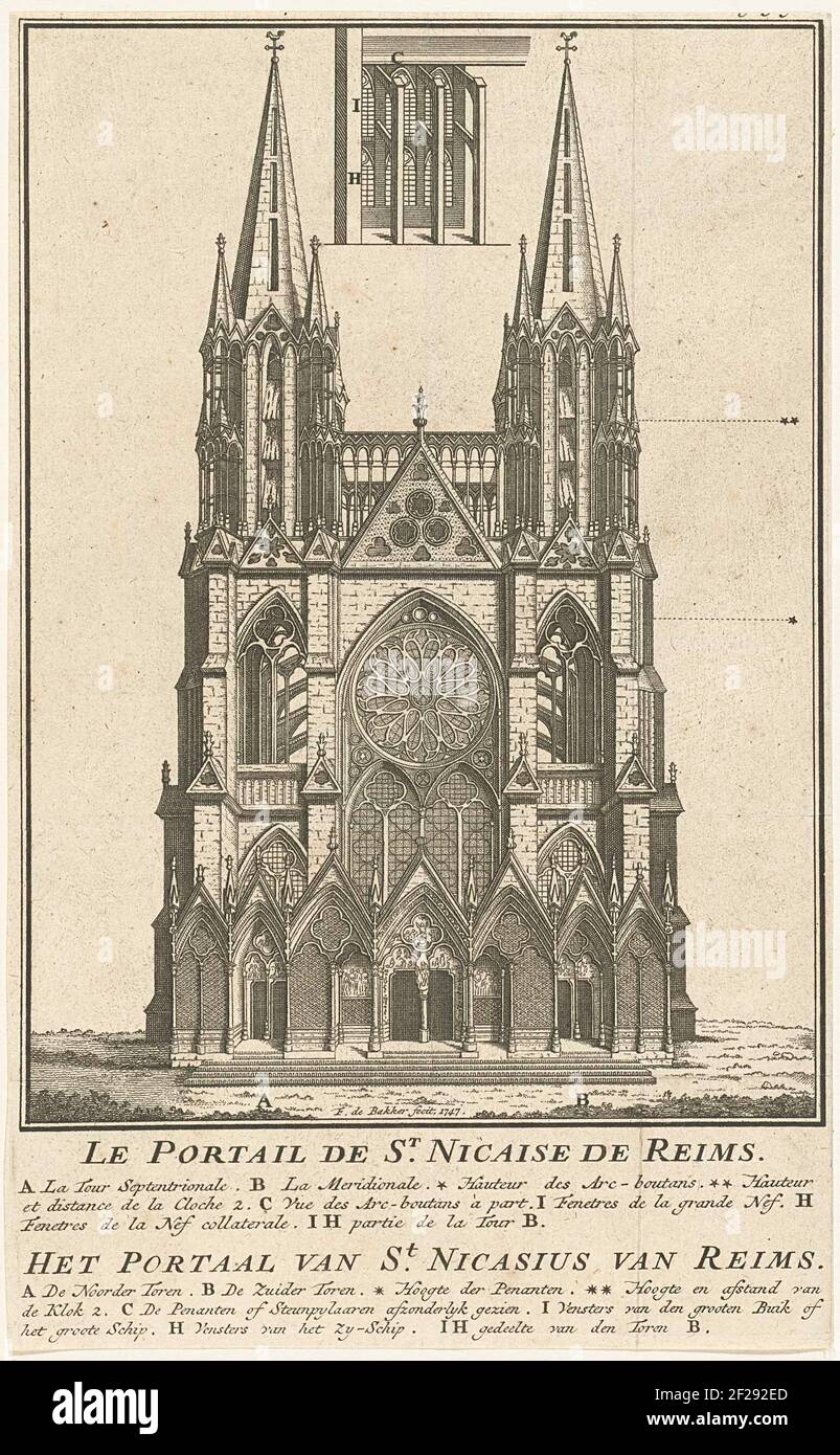 Westportaal van St. Nicaise in Reims; Het Portaal van St Nicasius van ...