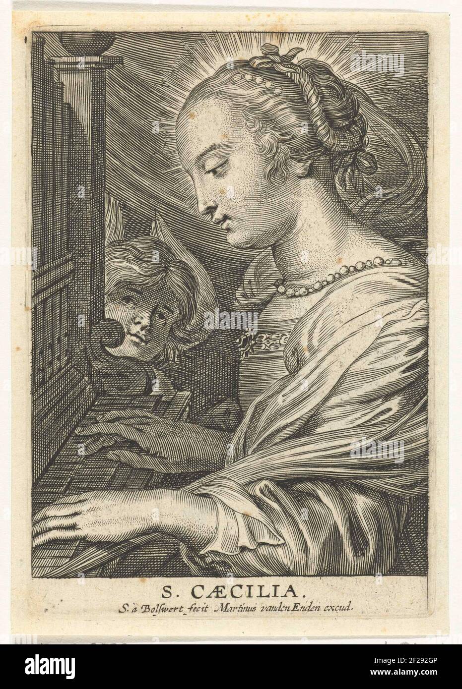 Saint Cecilia with organ; S. Caecilia Stock Photo - Alamy