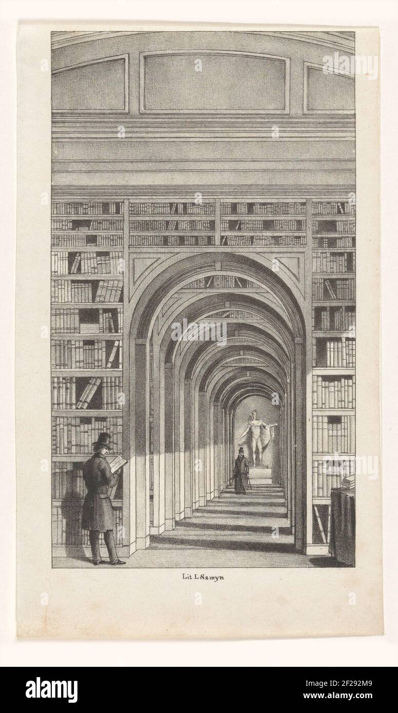 Interior of a library Stock Photo - Alamy