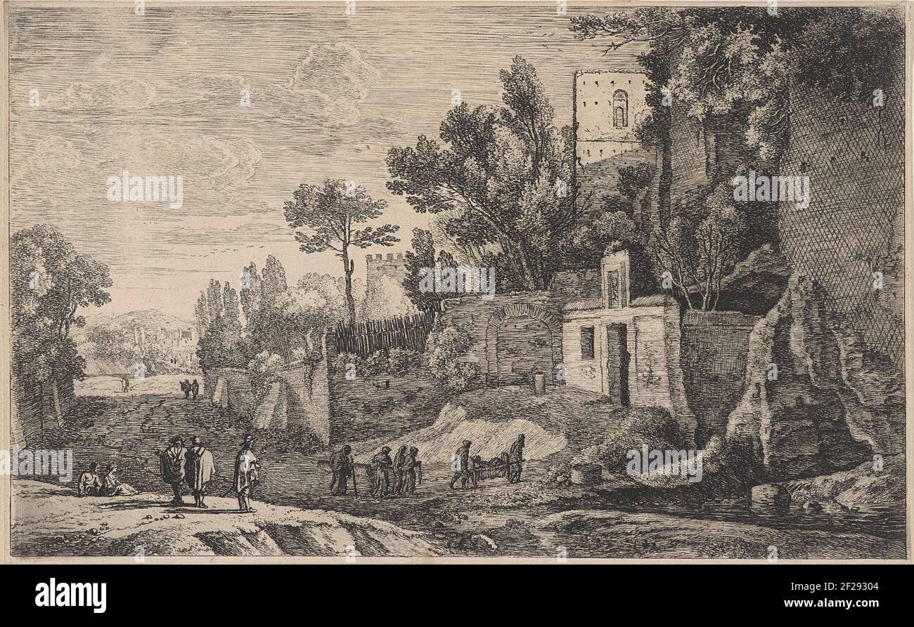 Landscape with a hospital; Twelve landscapes.A FEW Hikers Can Be Seen ...