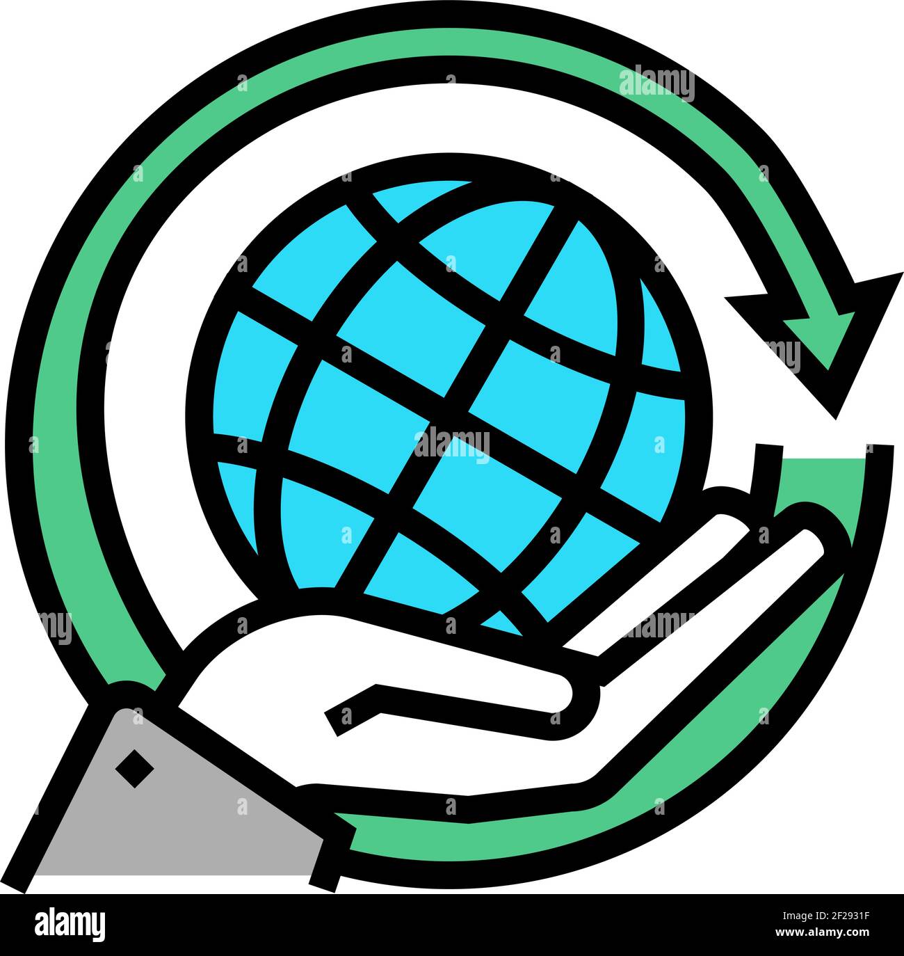 global energy saving color icon vector illustration Stock Vector Image ...