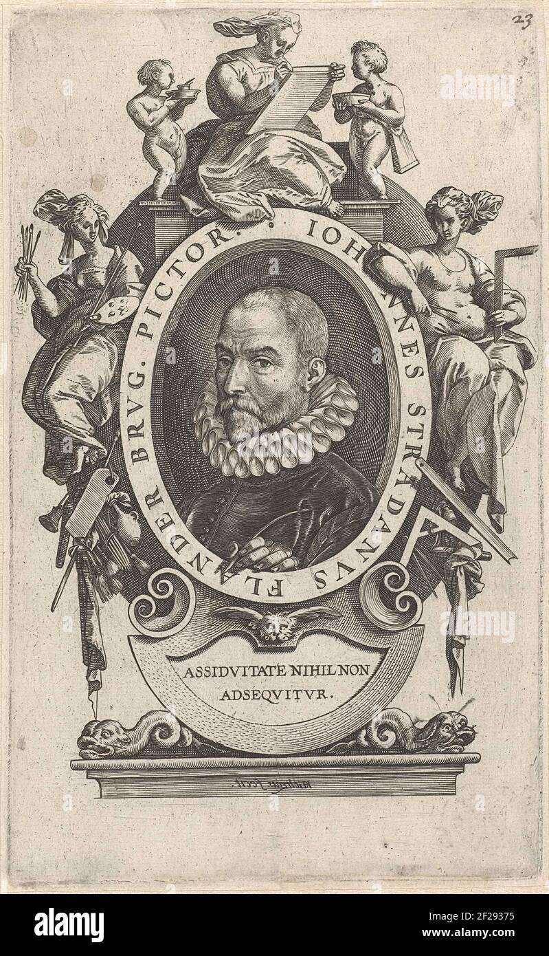Portrait of the artist Jan van der Straet (Johannes Stradanus ...