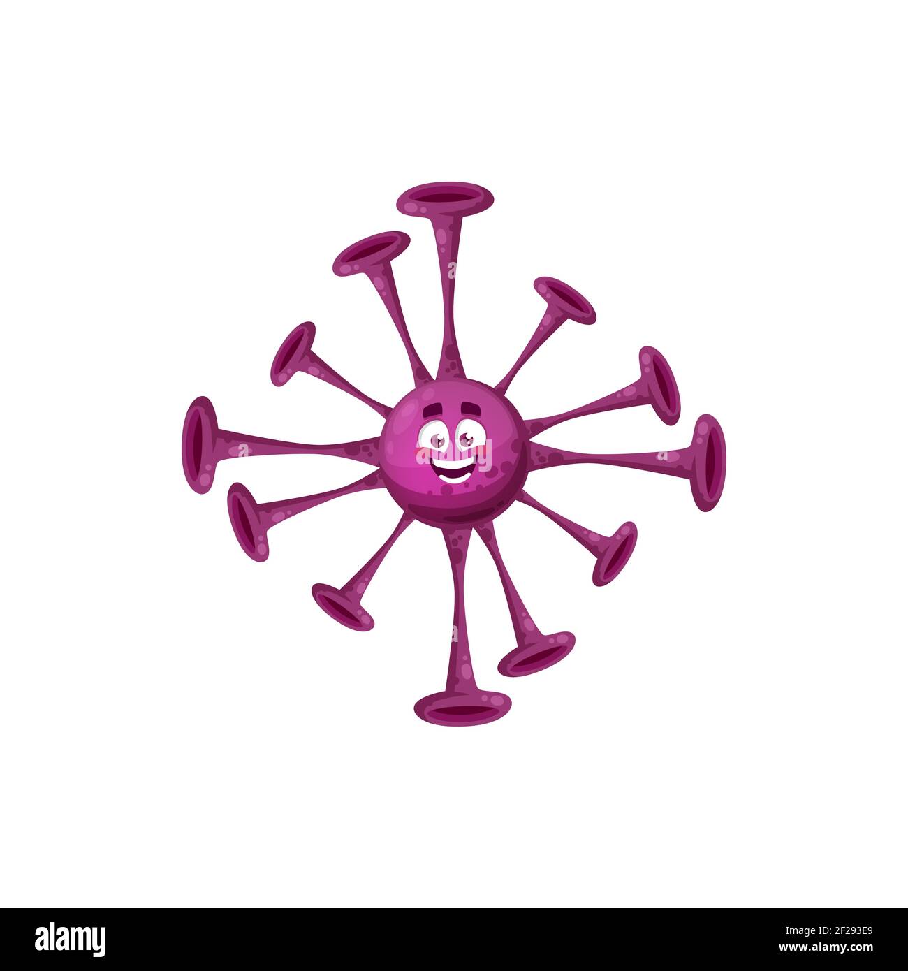 Virus with sucker spikes isolated biohazard epidemic infection sign ...