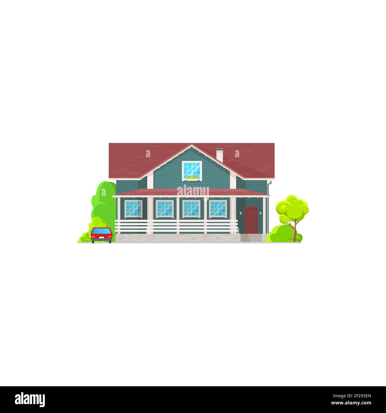 Cottage house facade exterior isolated residential hotel motel flat ...