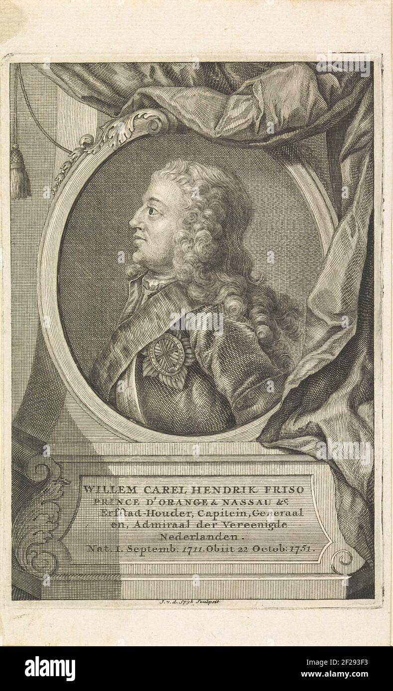 Portret van Willem IV, prins van Oranje-Nassau.Portrait of Willem IV in ...