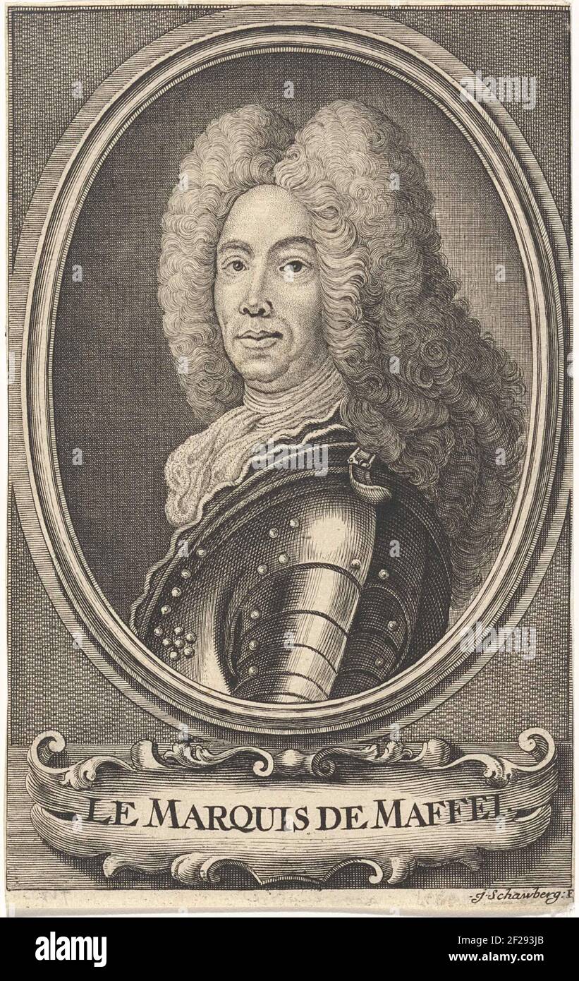 Portret van de markies Alessandro Maffei.Bust to the left of the ...