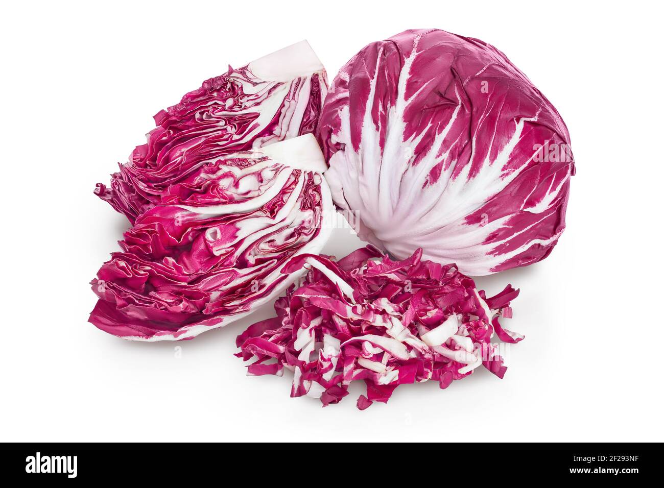 Fresh red radicchio salad isolated on white background with clipping ...