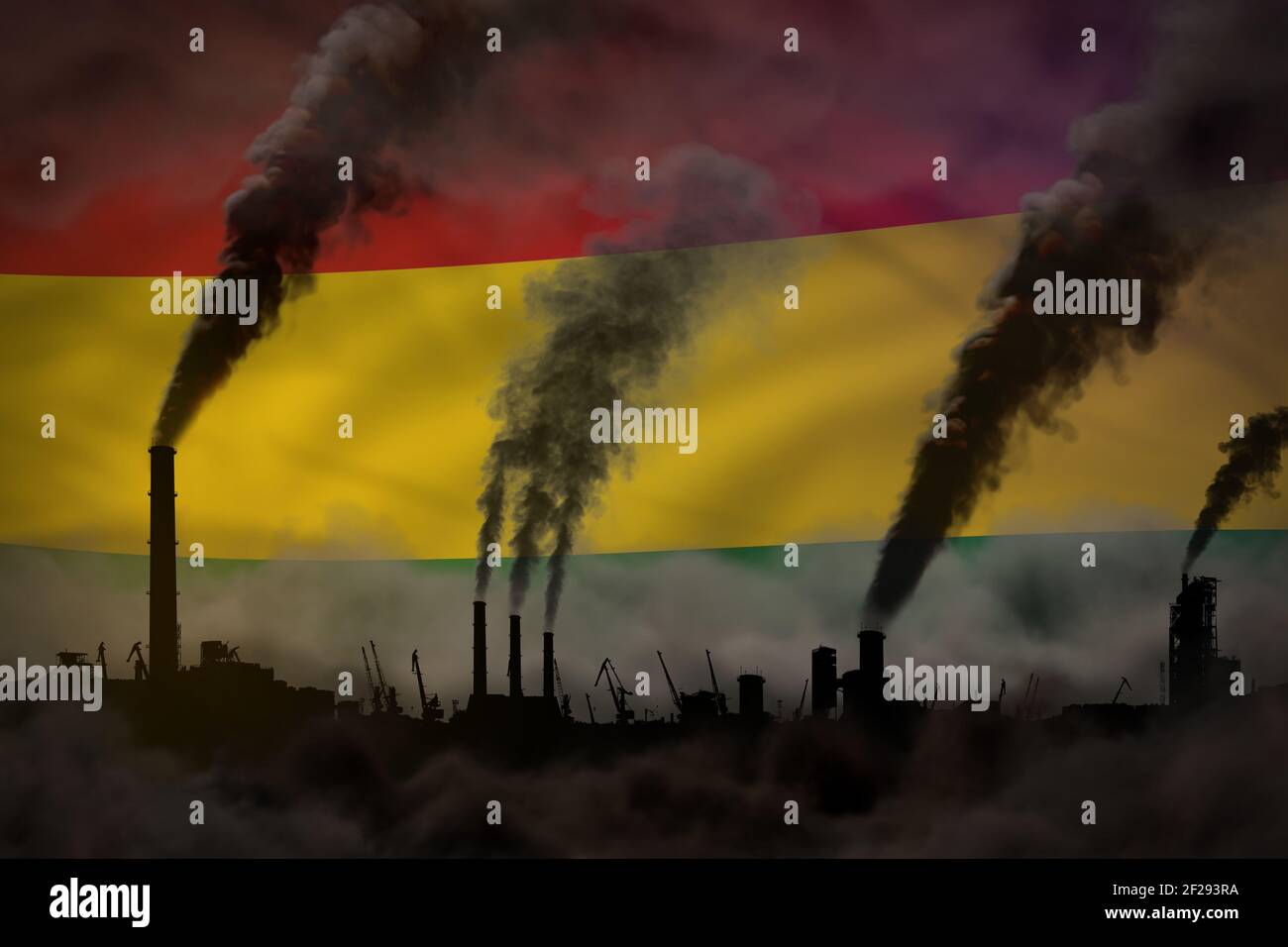 Dark pollution, fight against climate change concept - industry ...