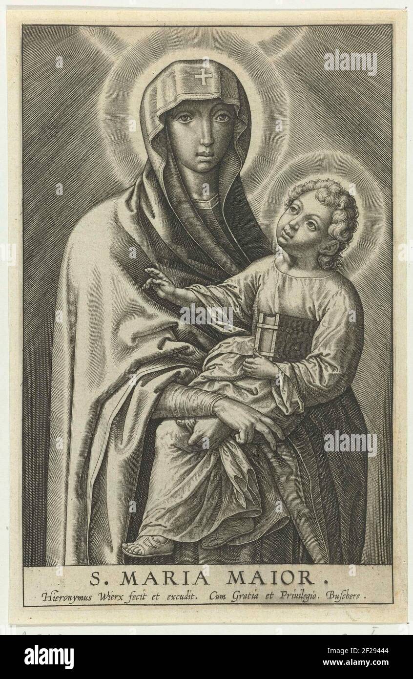 Maria met het Christuskind; S. Maria Maior.The veiled Maria carries the ...