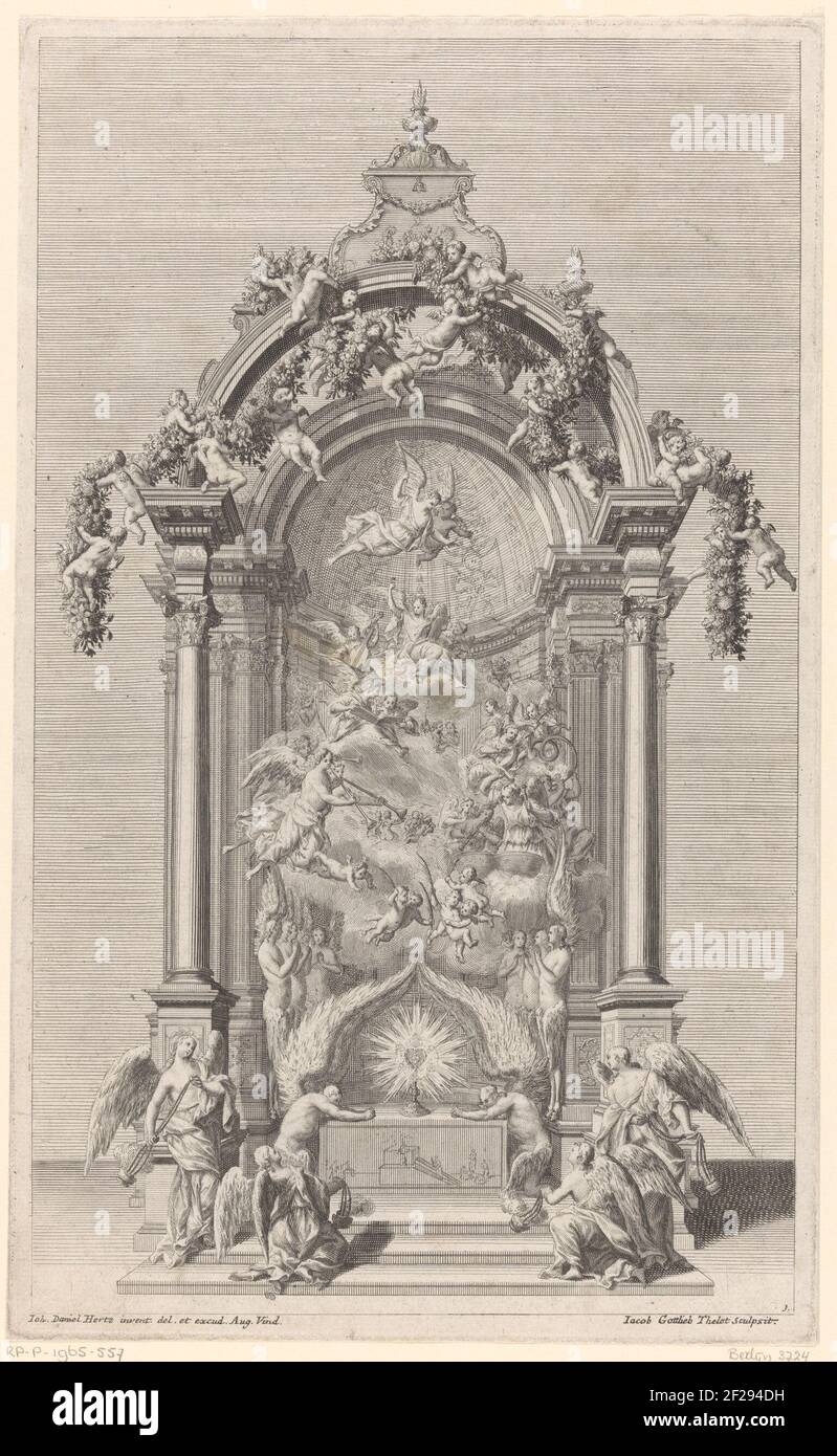 Altar with angels; Altars. Design for an altar with angels. For the ...