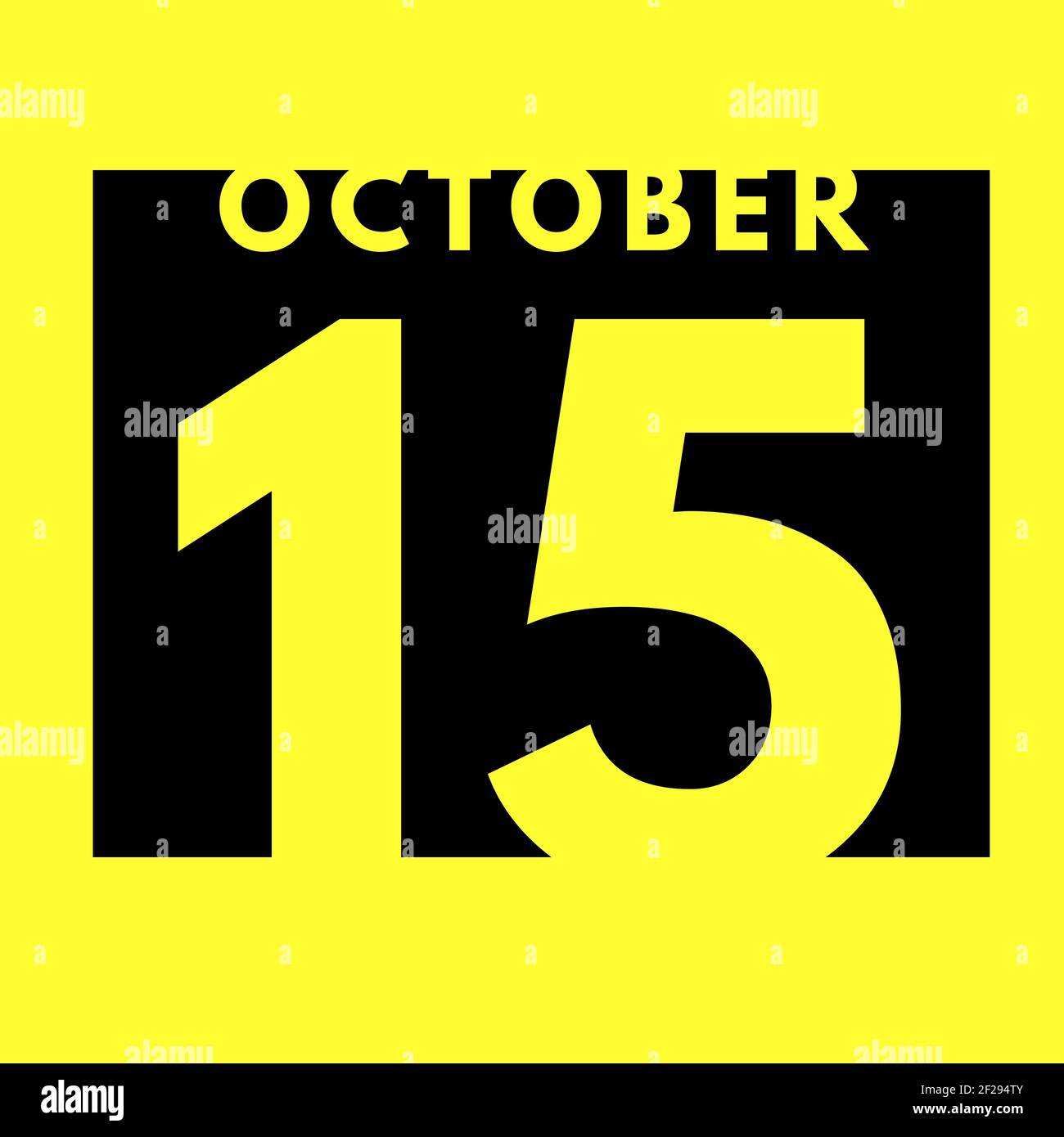 October 15 . flat modern daily calendar icon .date ,day, month ...