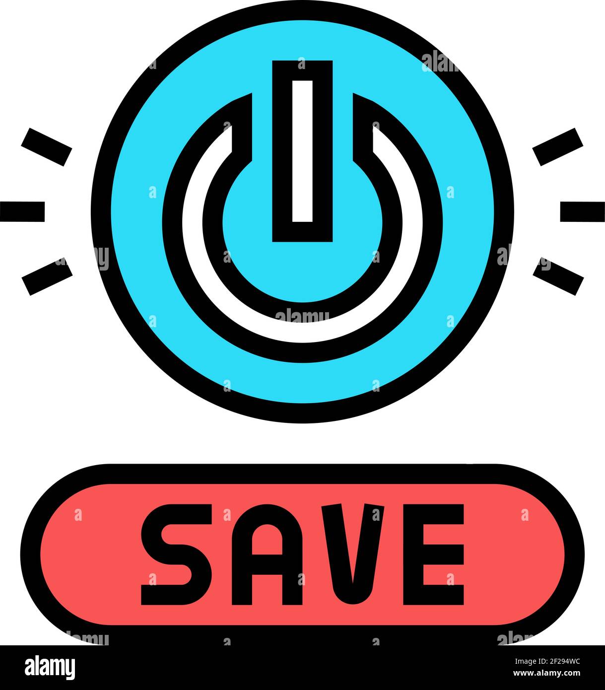 power on off button energy saving color icon vector illustration Stock ...