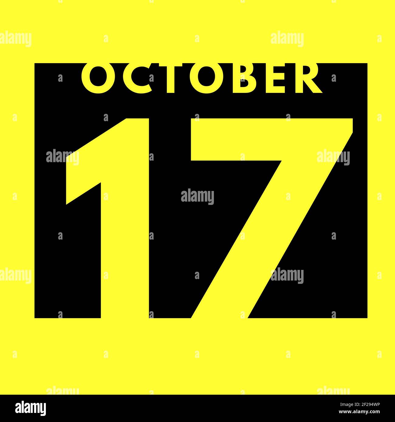 October 17 . flat modern daily calendar icon .date ,day, month ...