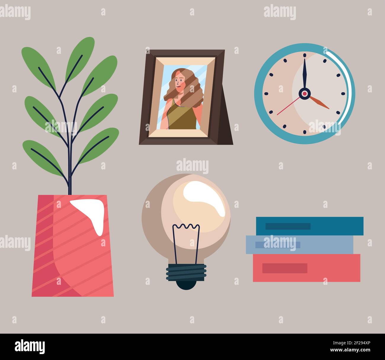 workplace five icons Stock Vector Image & Art - Alamy